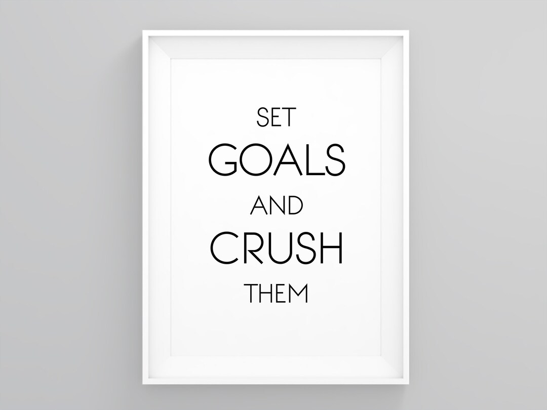 Set Goals and Crush Them, Inspirational Gym, Gift for Him, Home Decor ...