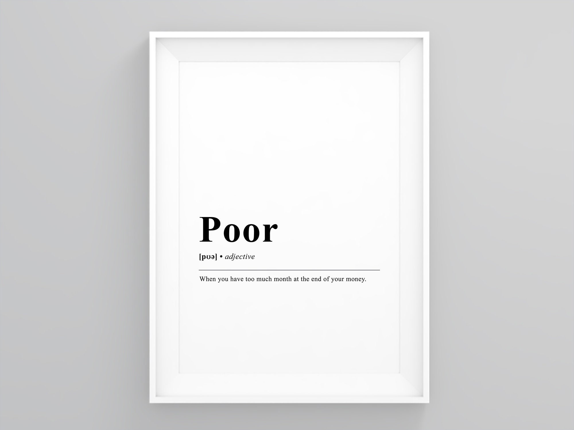 Poor Funny Definition Art Typography Poster Poster Print | Etsy