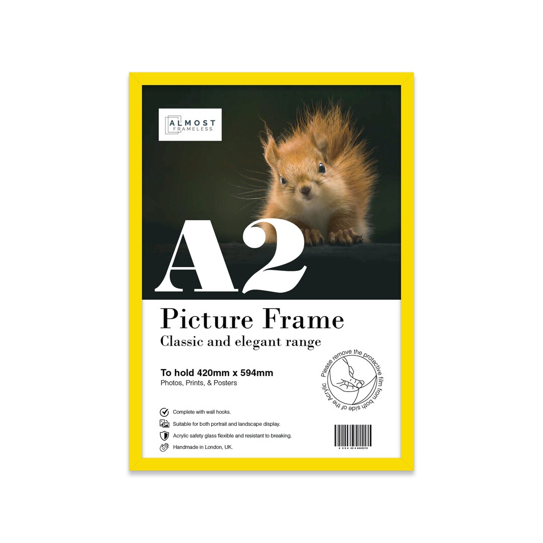 A2 Yellow Picture Frame, Large A2 Poster Frame, Photo Frame Yellow A2 ...