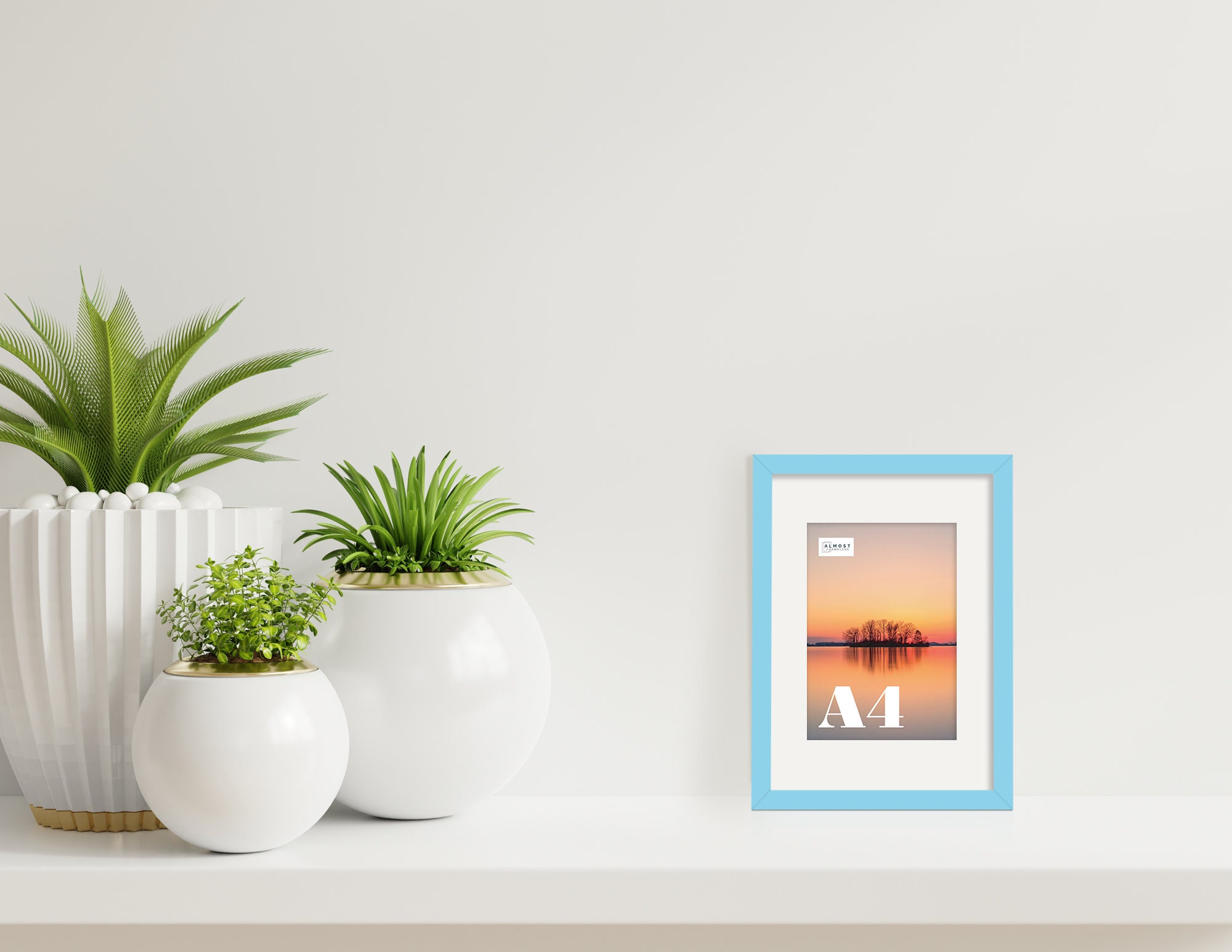 A4 Light Blue Picture Frame A4 Frame Mount for A5 Print Opt | Etsy