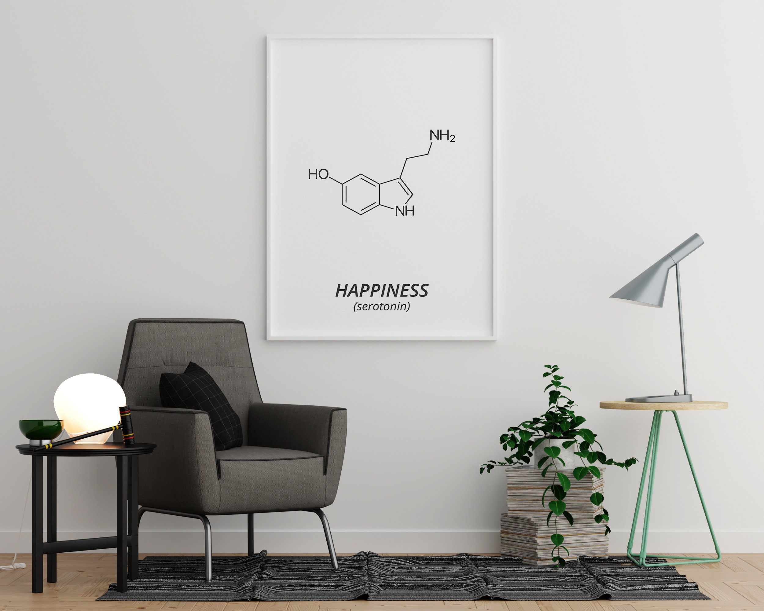 Happiness Molecule Poster Science Poster Nerd Print Science - Etsy