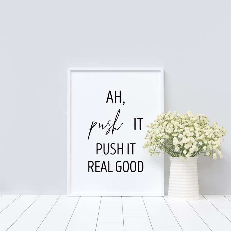 Ah Push It Push It Real Good Humour Bathroom Art Bathroom - Etsy