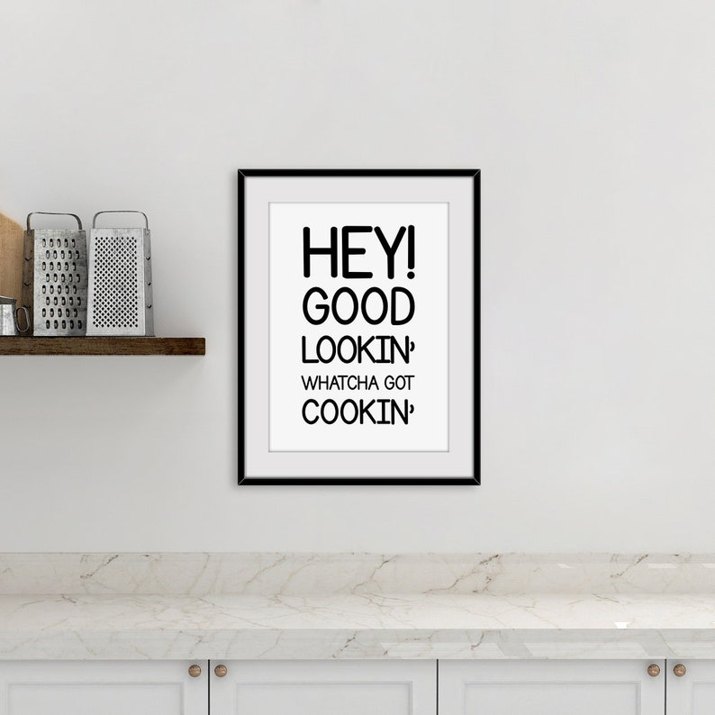 Hay Good Lookin Whatcha Got Cookin Funny Kitchen Pun Art - Etsy