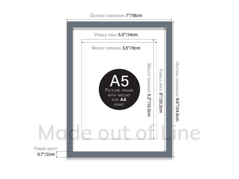 A5 Grey Picture Frame Photo Frame Grey A5 Size A5 Poster - Etsy UK