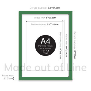 Green Picture Frame, A2 A3 A4 A5, Modern Frame Art, Thin Picture Frame ...