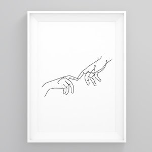 Connection Line Drawing Print, Gallery Wall Decor, Minimalist Print ...