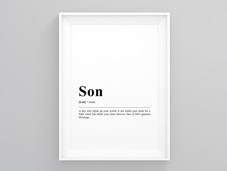 Son Definition Wall Art Dictionary Art Funny Definition - Etsy