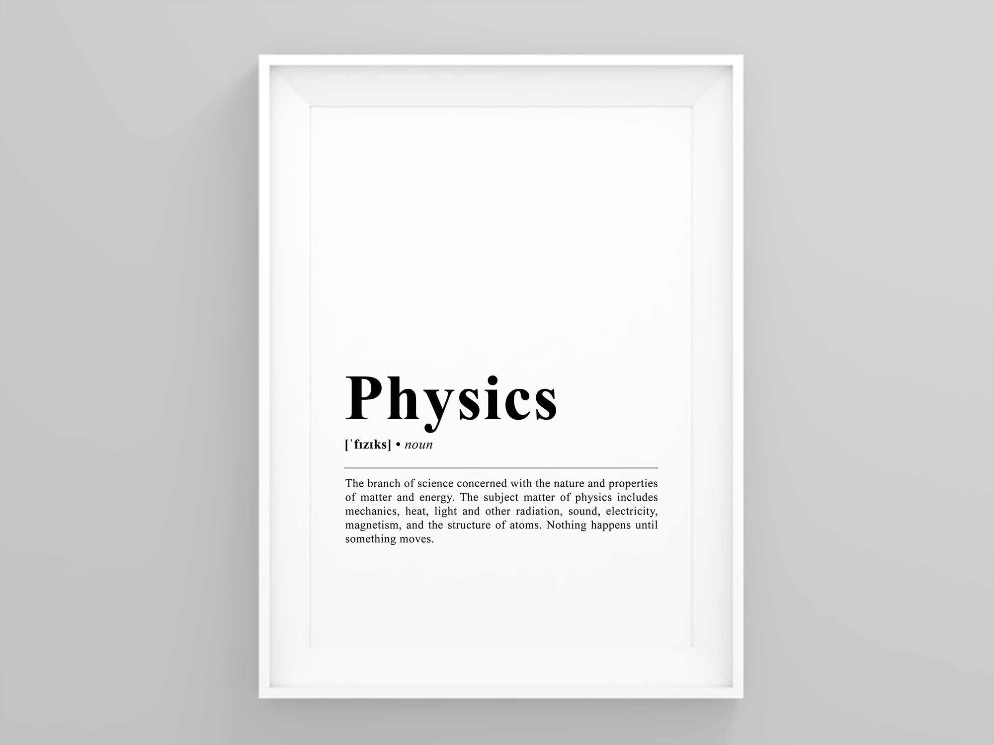 Physics Definition Poster Gift Ideas Home Framed Art | Etsy