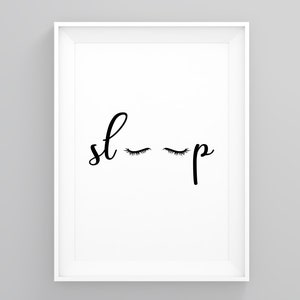 Sleep, Cool Bedroom Prints, Girly Bedroom Prints, Apartment Decor ...