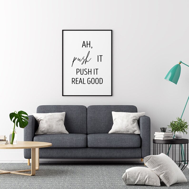 Ah Push It Push It Real Good Humour Bathroom Art Bathroom - Etsy