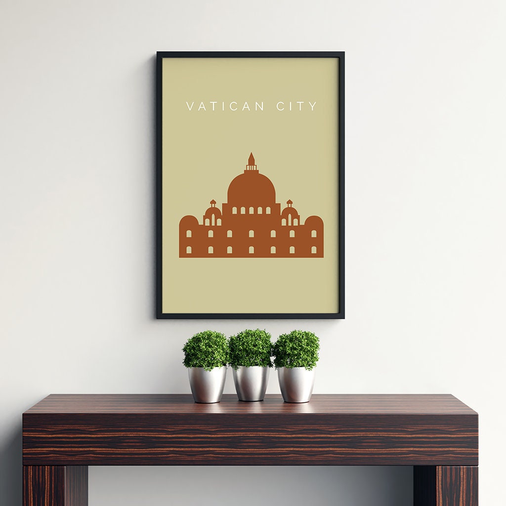Vatican City Vintage Travel Posters St Peters Basilica Travel - Etsy