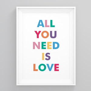 All You Need is Love, Wall Art Decor, Kitchen Poster, Wall Art ...