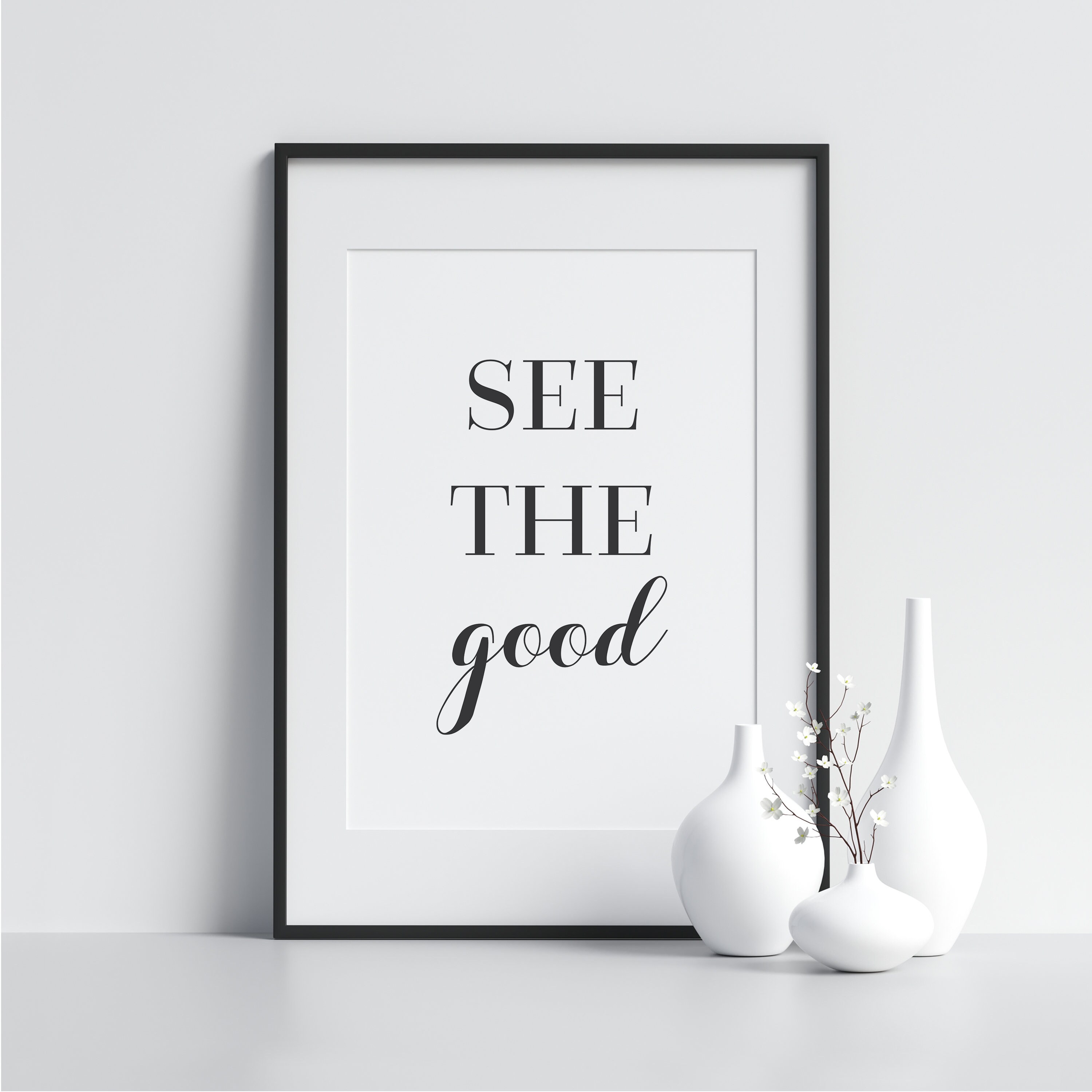 See the Good Minimal Typography Framed Wall Print Home Wall | Etsy