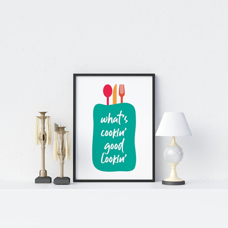 Whats Cookin Good Lookin Prints Illustrations Kitchen Art | Etsy