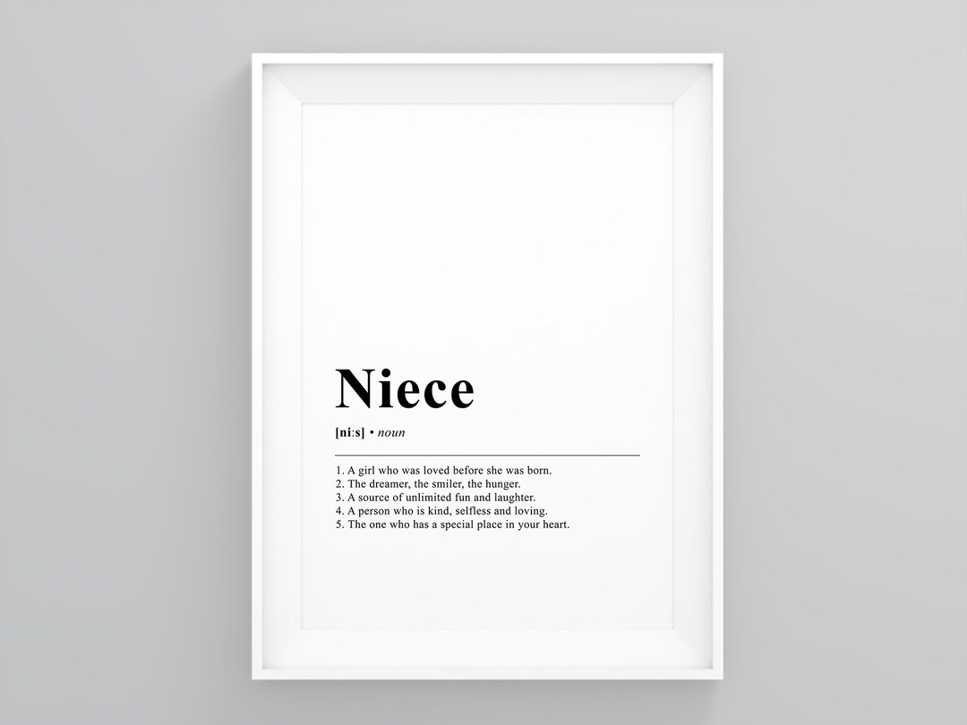 Niece, Dictionary Art, New Home Print, Gallery Wall Decor, Typography ...
