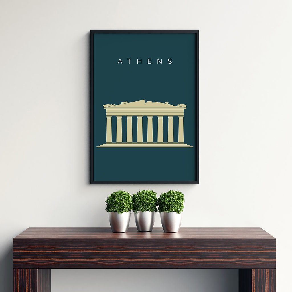 Athens Travel Poster Acropolis Vintage Travel Posters Athens | Etsy
