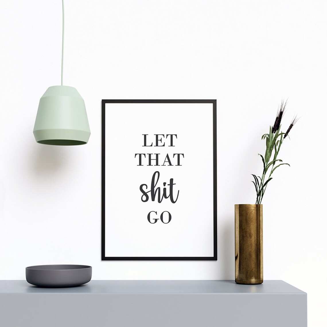 Let That Shit Go Bathroom Decoration Framed Toilet Print - Etsy