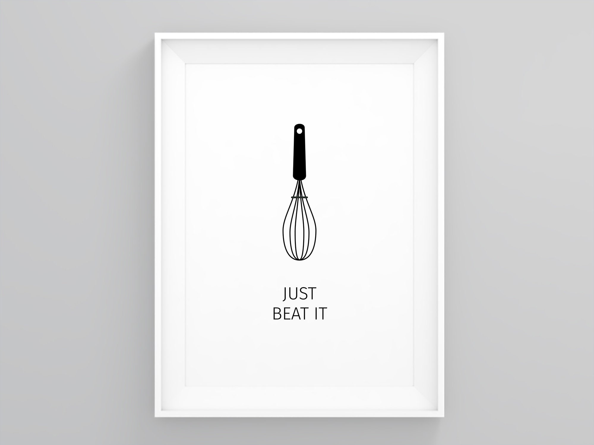 Just Beat It Funny Kitchen Pun Art Print Cooking | Etsy