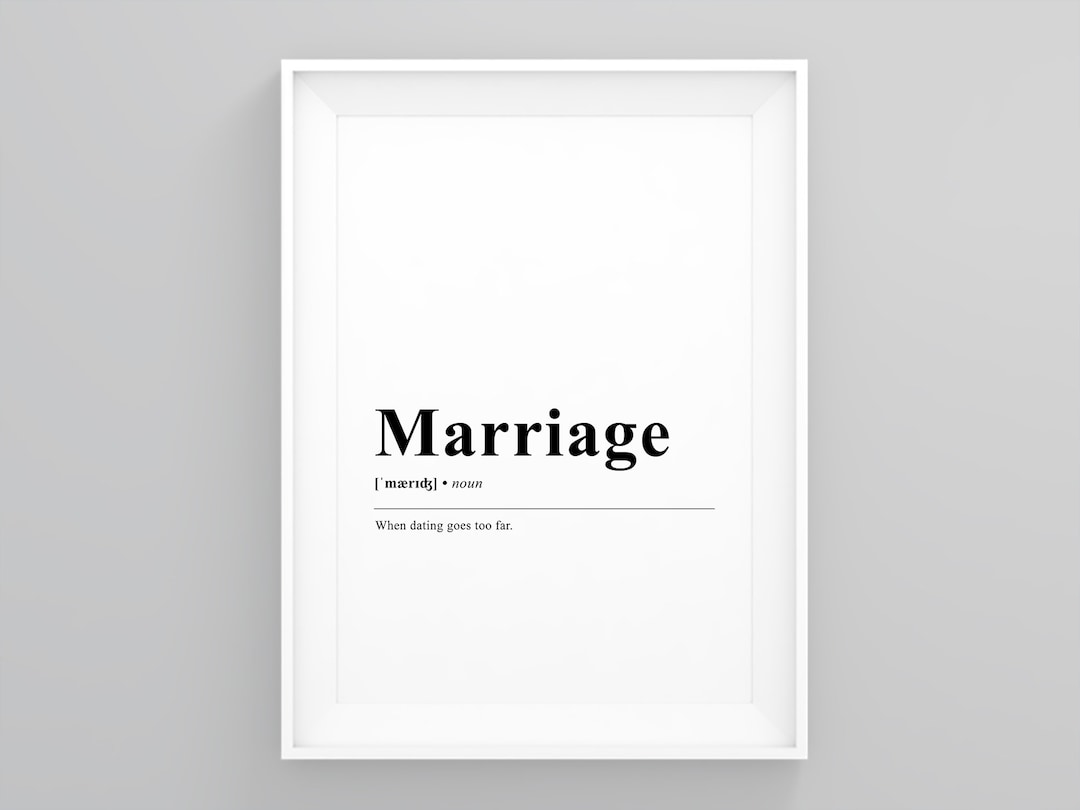 Marriage Dictionary Art Modern Art Print Minimalist Wall - Etsy