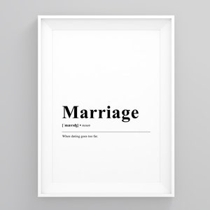 Marriage, Dictionary Art, Modern Art Print, Minimalist Wall Art, Home ...