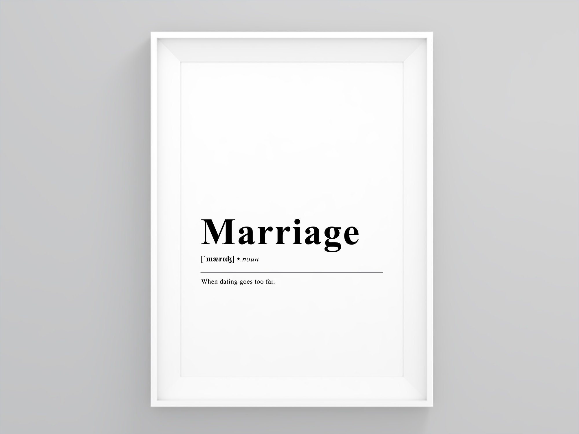 Marriage Dictionary Art Modern Art Print Minimalist Wall | Etsy
