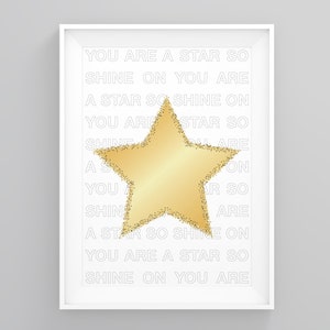 You Are a Star so Shine On, Wall Art, Framed Posters, Bedroom Wall Art ...