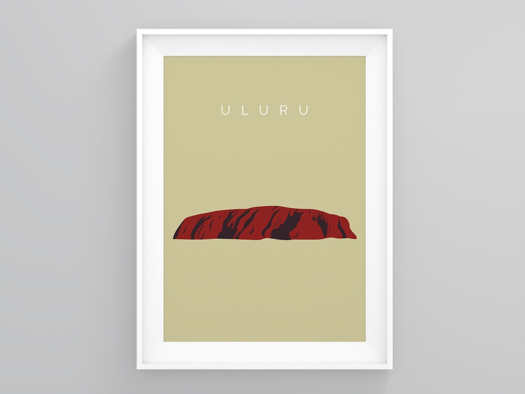 Uluru Minimalistic Travel Poster, Uluru Ayers Rock Land Mark Print ...