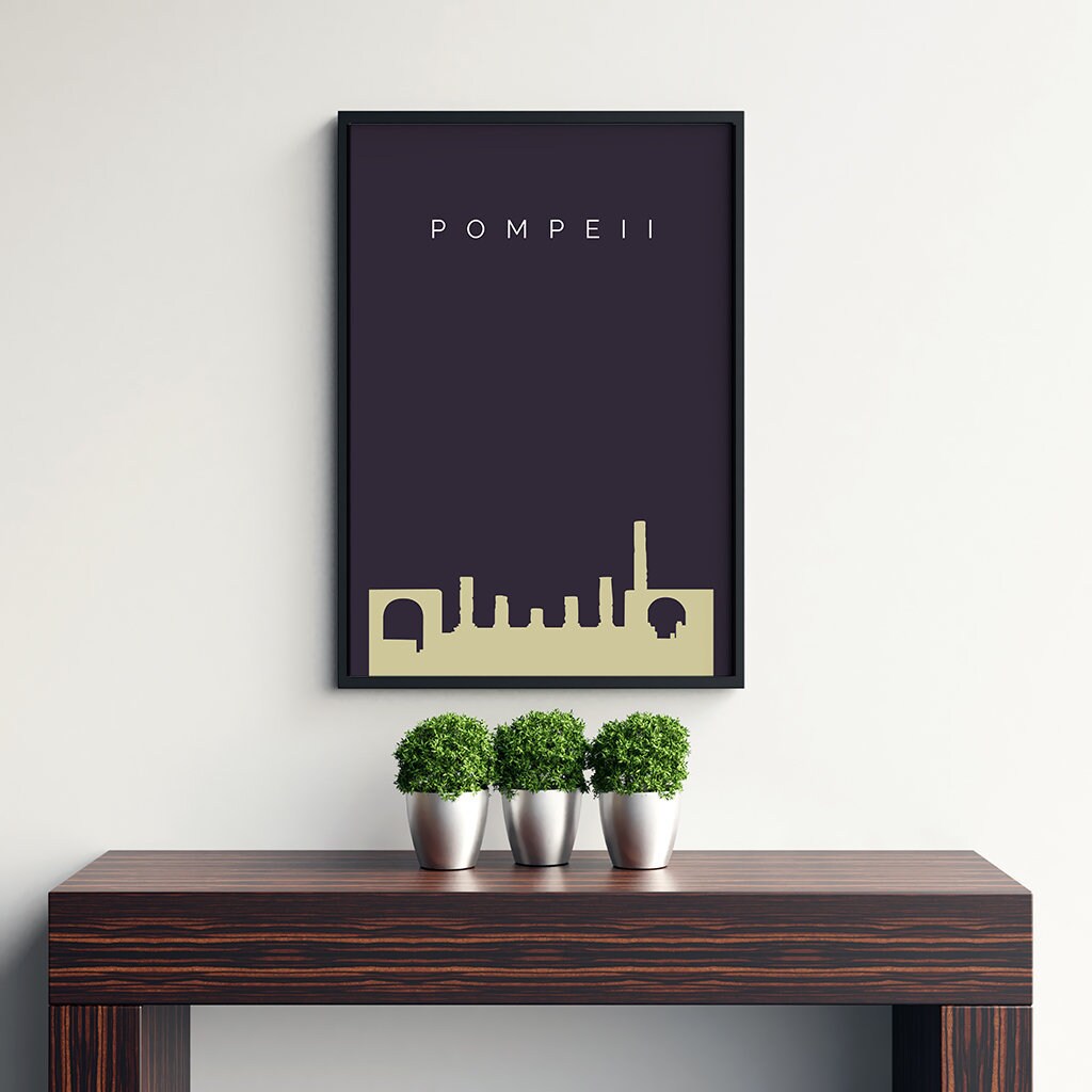Pompeii Travel Wall Art Pompeii Art Deco Travel Poster | Etsy