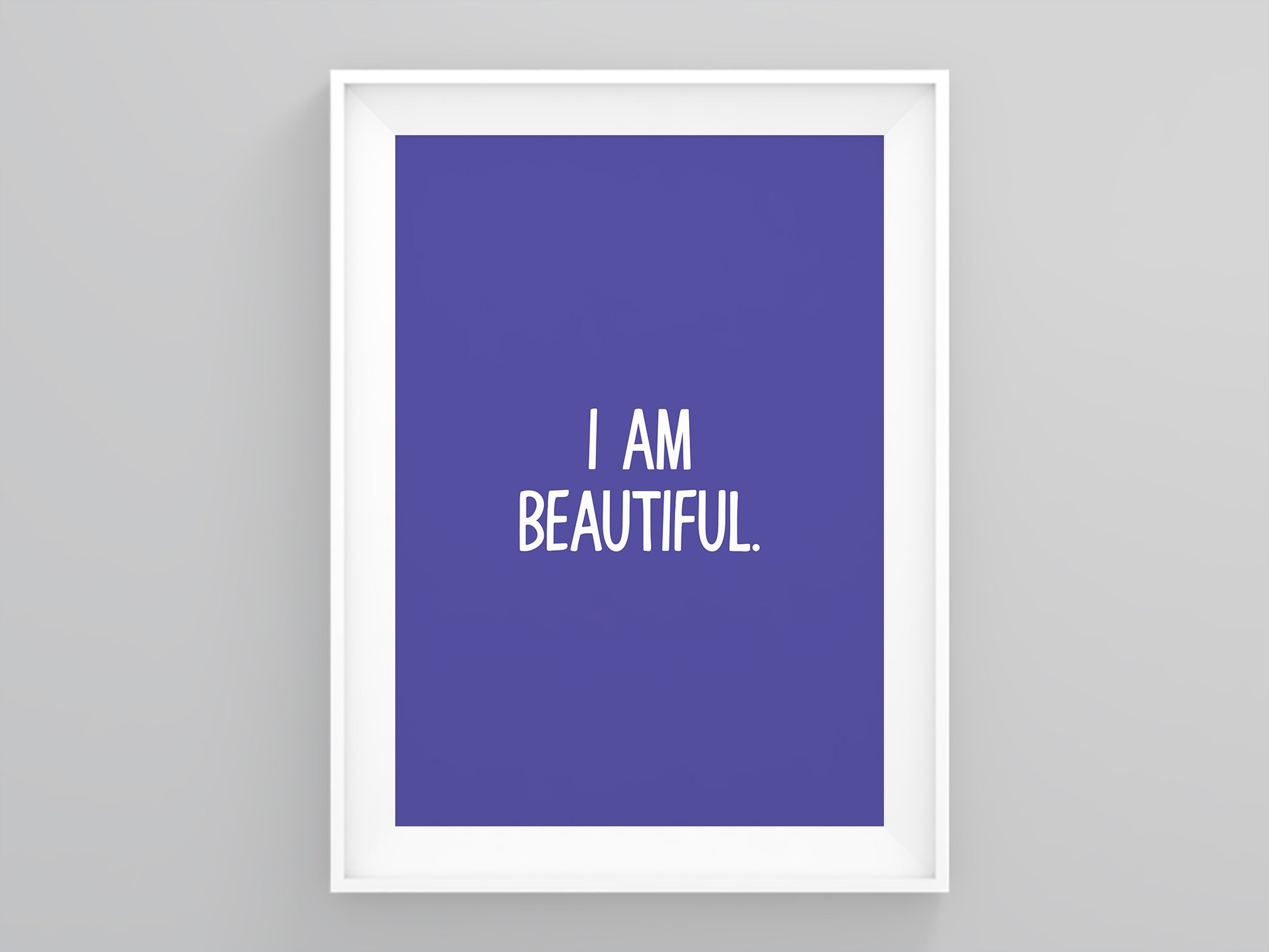 I Am Beautiful Gifts for Girls Modern Wall Art Typography | Etsy