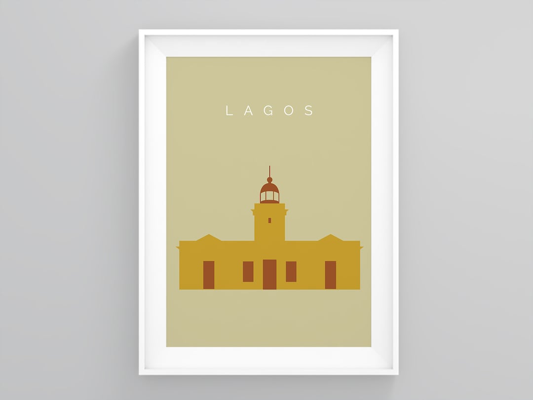 Lagos Vintage Travel Posters, Ponta Da Piedade Lighthouse Art Deco ...