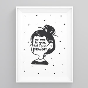 No One is You That is Your Power, Modern Wall Art, Modern Art, Framed ...