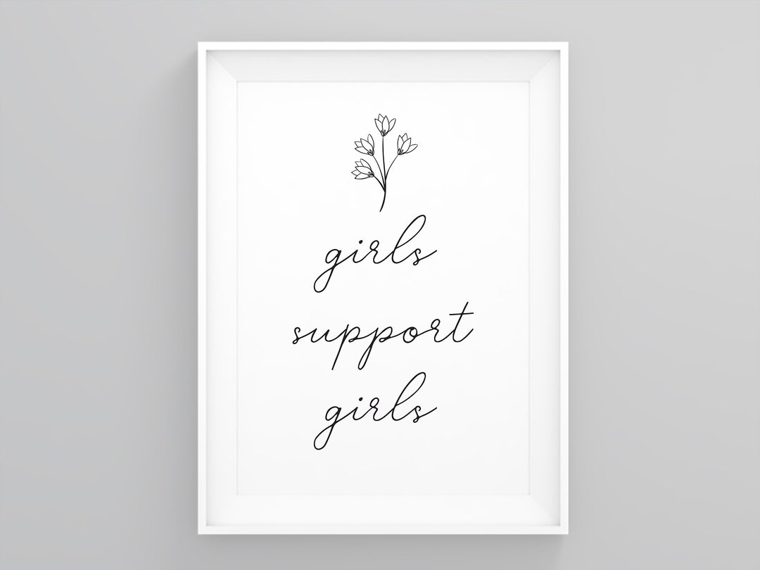 Girls Support Girls,feminism Wall Art, Modern Wall Art, Minimal ...