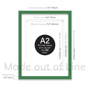 Green Picture Frame, A2 A3 A4 A5, Modern Frame Art, Thin Picture Frame ...