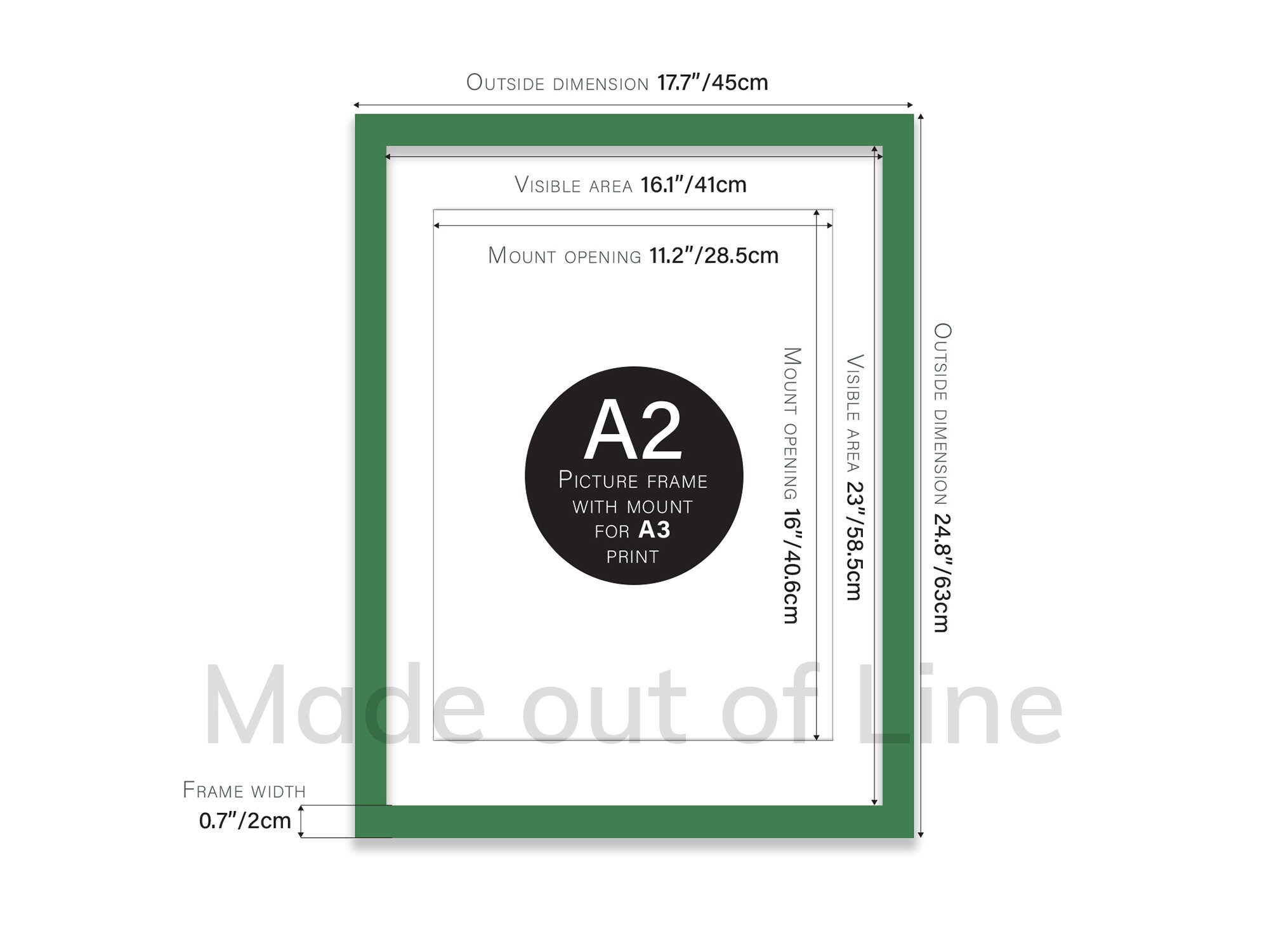Green Picture Frame A2 A3 A4 A5 Modern Frame Art Thin | Etsy UK