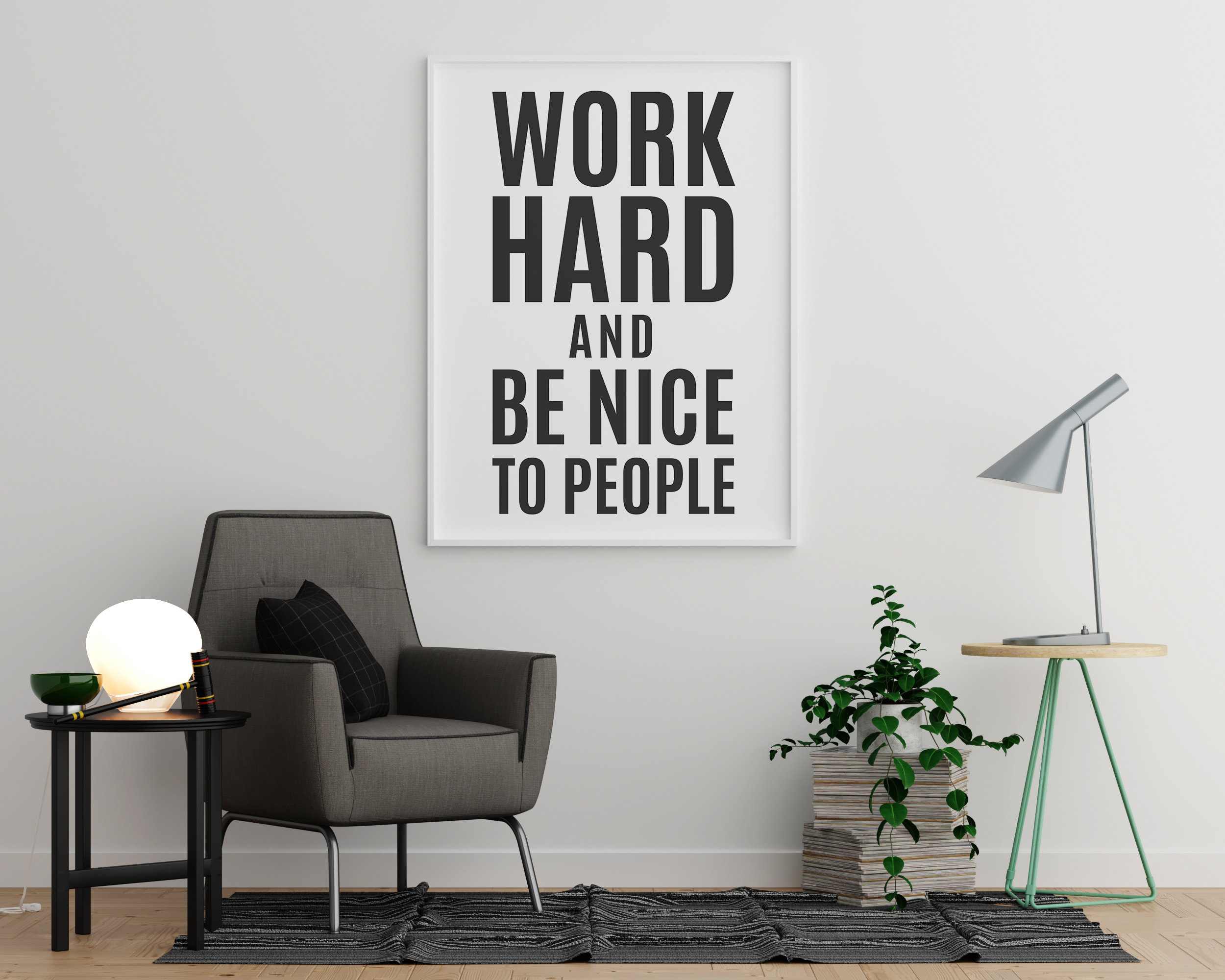 Work Hard and Be Nice to People Framed Wall Art Prints - Etsy UK