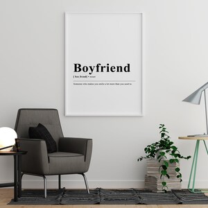Boyfriend, Definition Wall Art, Abstract Wall Decor, House Print, Wall ...