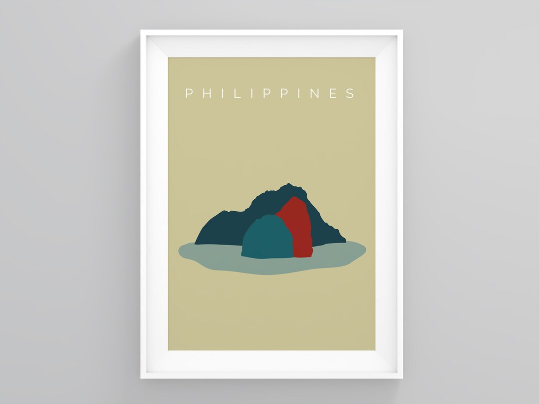 Philippines Minimalistic Travel Poster, Coron Island Vintage Travel ...