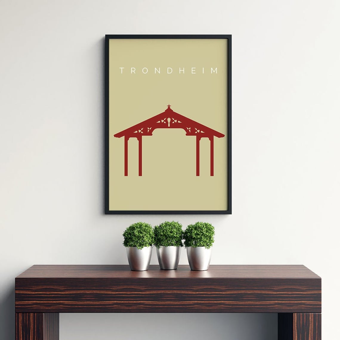 Trondheim Vintage Travel Posters Old Town Bridge Art Deco | Etsy