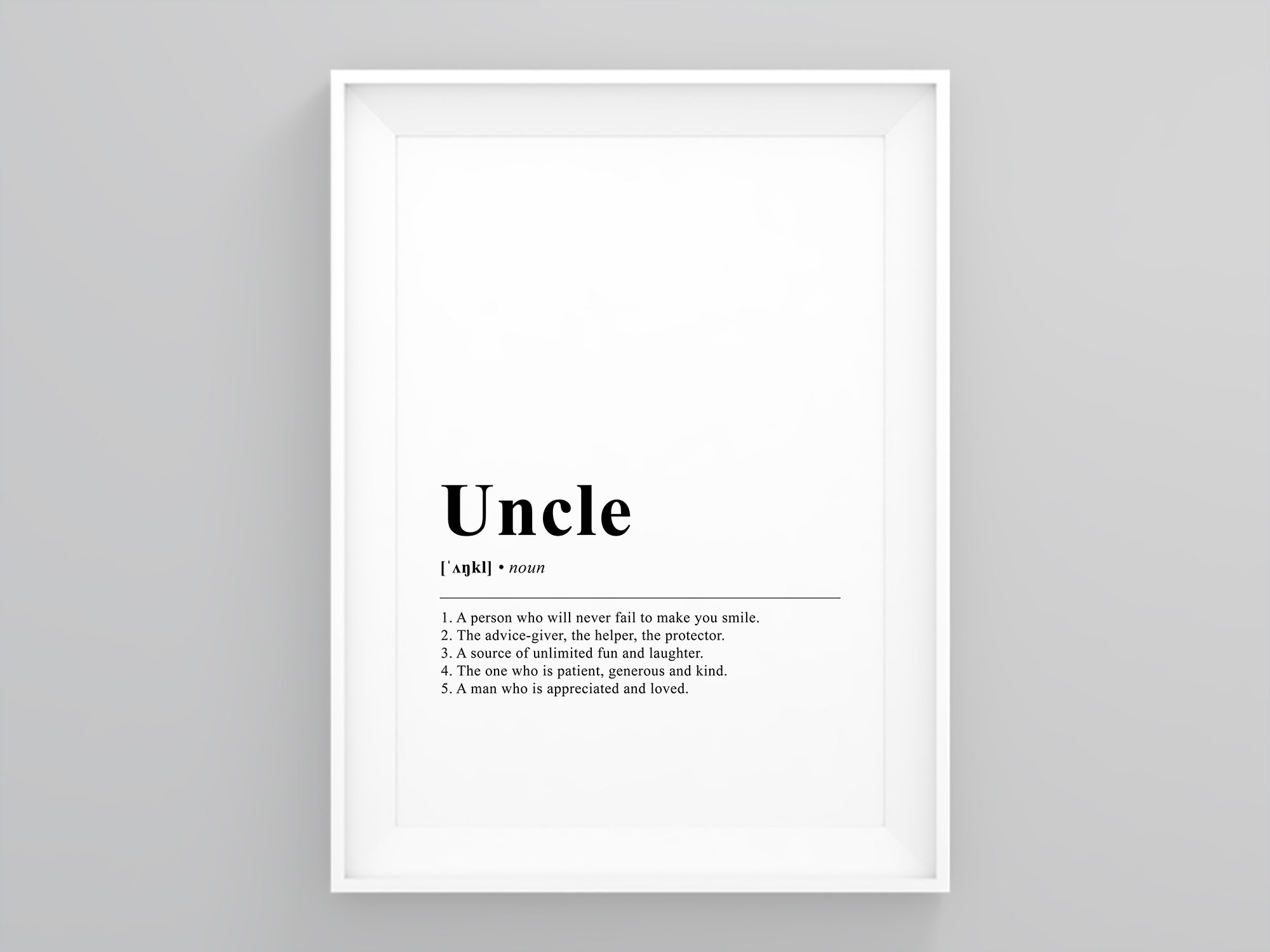 Uncle Funny Dictionary Definition Quote Wall Art Definition | Etsy