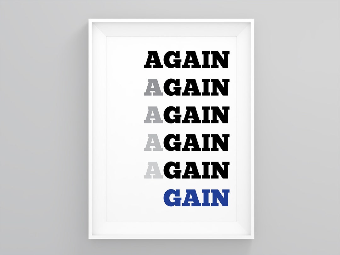 Buy Fitness Quote, Again Again Again Gain, Gym Quotes, Motivational ...