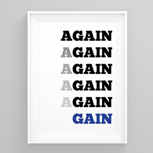 Buy Fitness Quote, Again Again Again Gain, Gym Quotes, Motivational ...