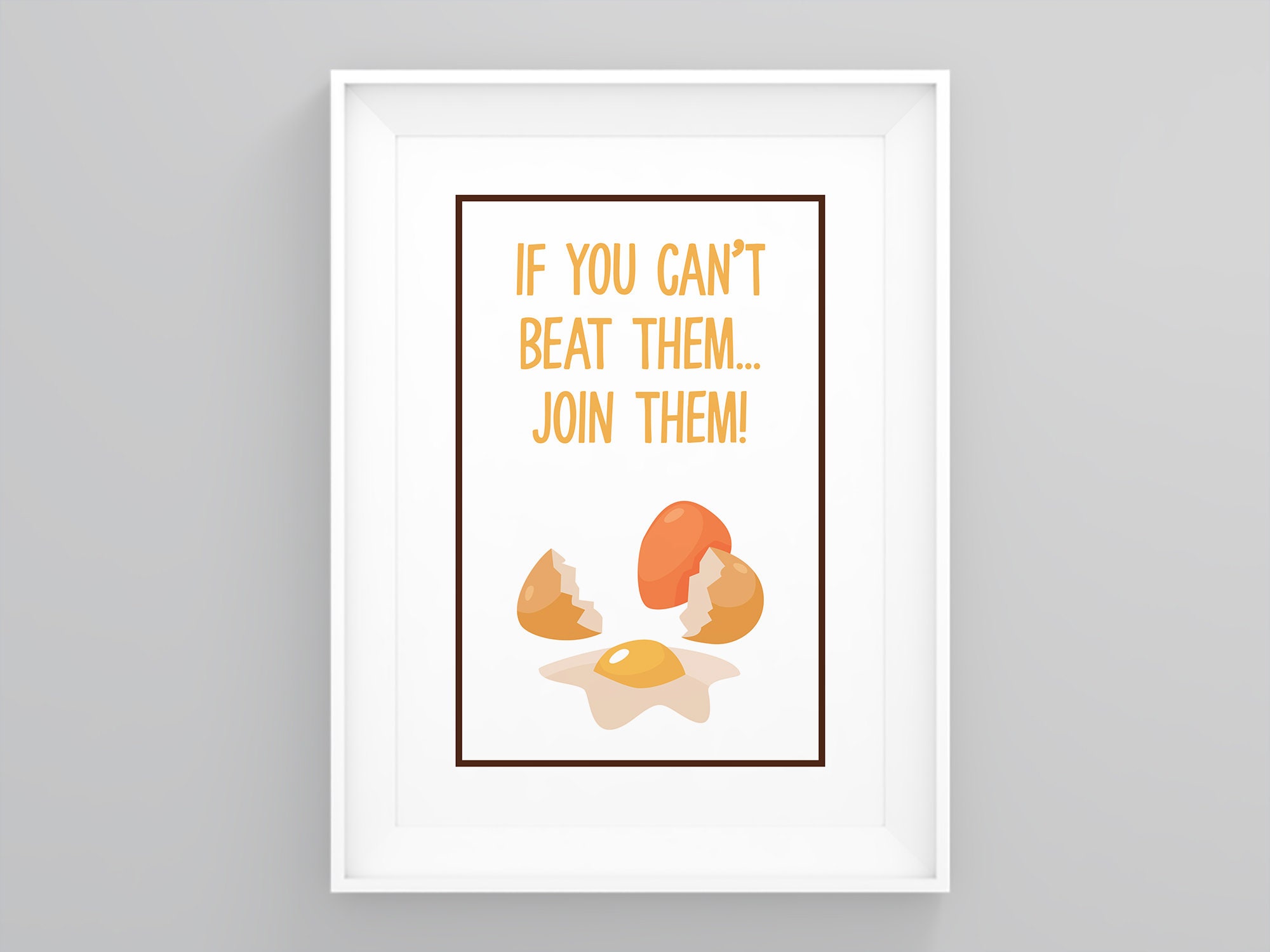 If You Cant Beat Them Join Them Minimalist Print Kitchen Etsy 