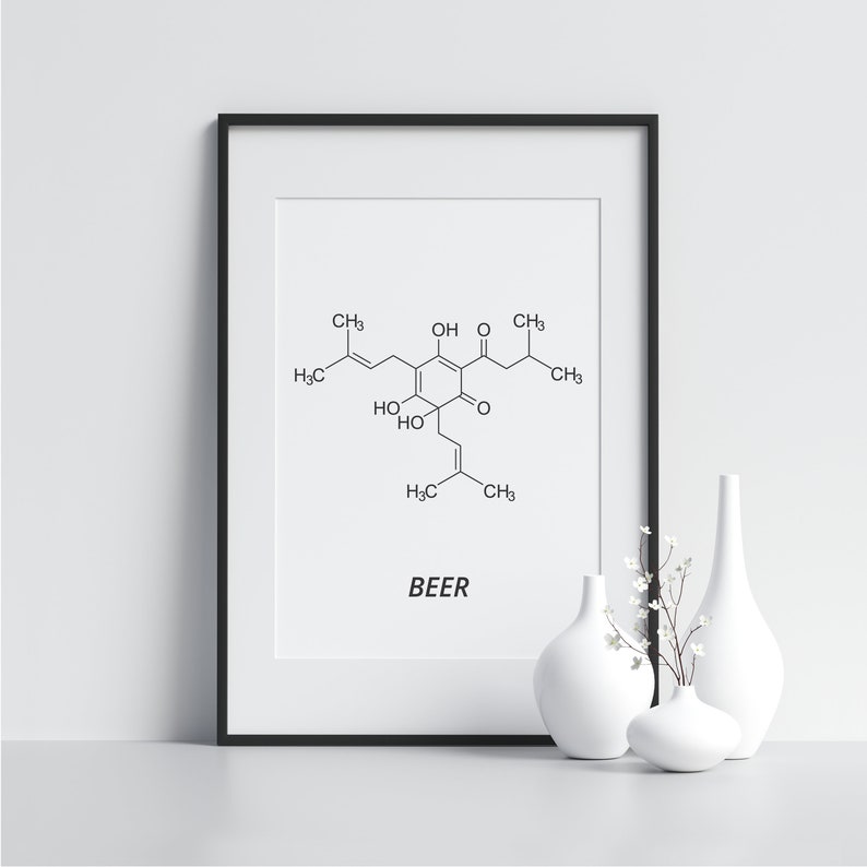 Beer Molecule Print Geek Art Chemistry Art Science Wall | Etsy