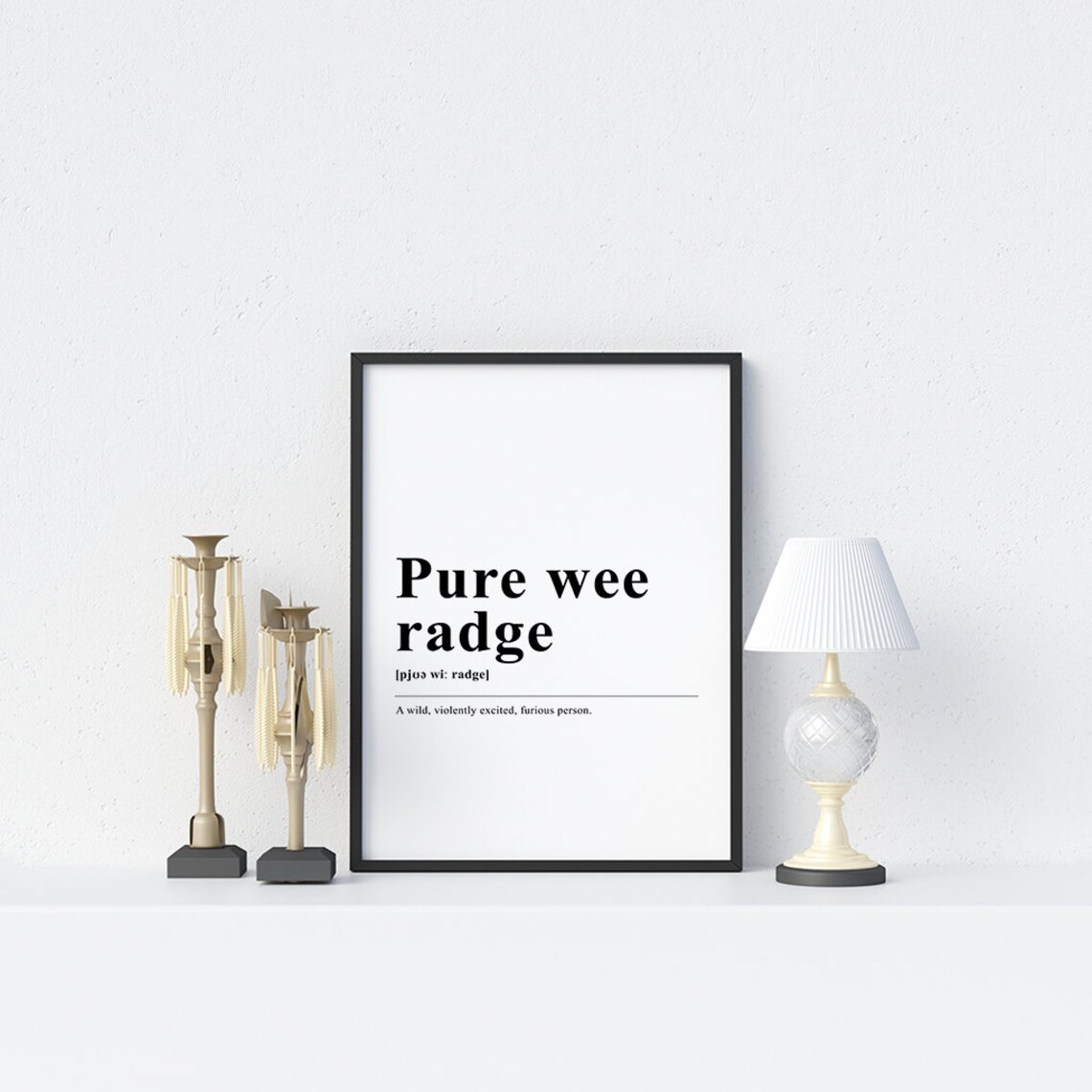 Pure Wee Radge, Dictionary Art Print, Home Wall Art, Modern Print ...