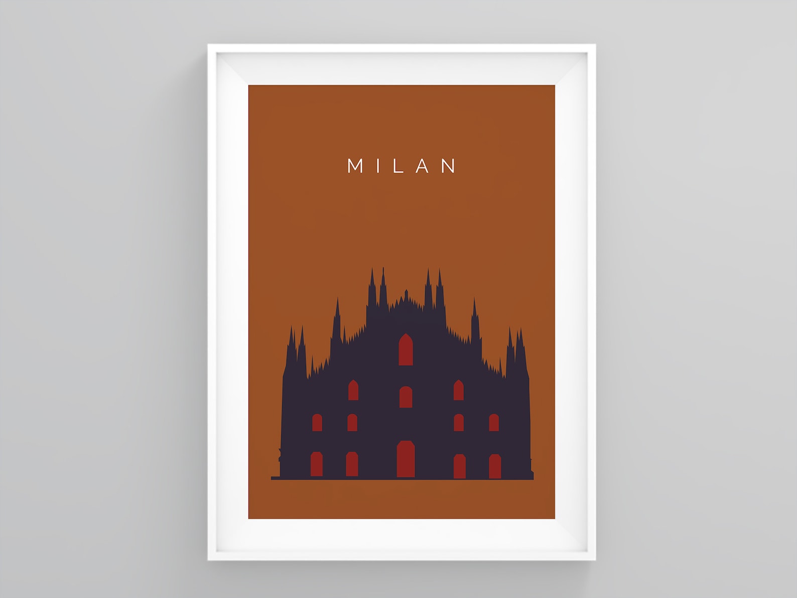 Milan Travel Poster Milan Cathedral City Posters Milan Art | Etsy