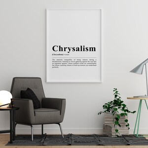 Chrysalism, Definition Wall Art, Wall Art Print, Abstract Wall Decor ...