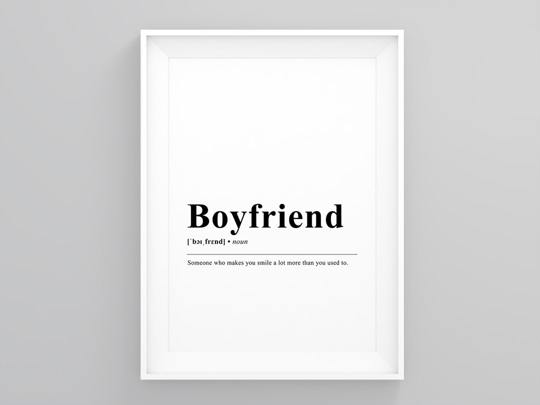 Boyfriend, Definition Wall Art, Abstract Wall Decor, House Print, Wall ...