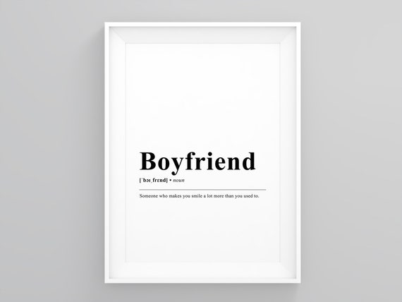 Boyfriend Definition Wall Art Abstract Wall Decor House | Etsy