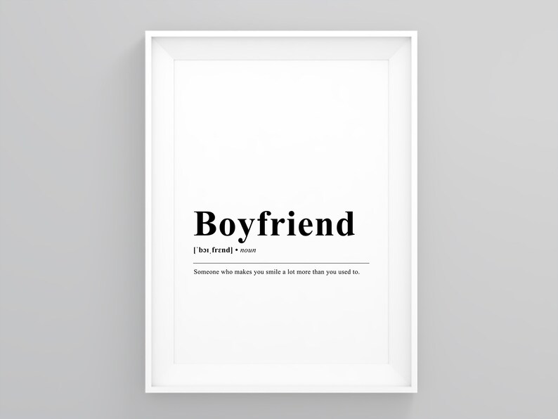 Boyfriend Definition Wall Art Abstract Wall Decor House - Etsy