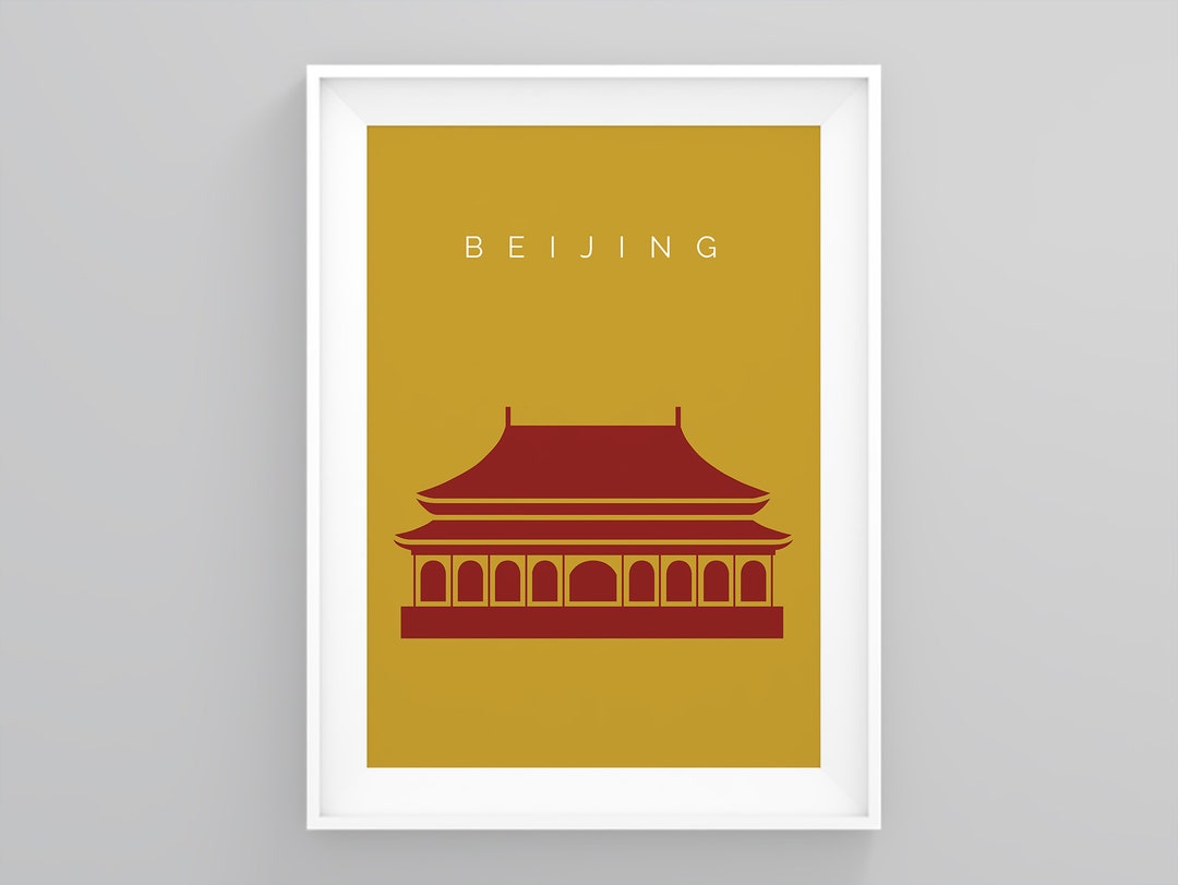 Beijing Travel Poster, the Forbidden City Minimalistic Travel Poster ...